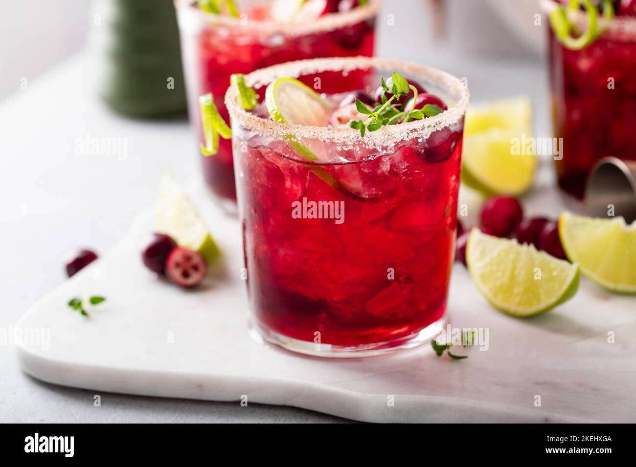 Cranberry and lime margarita cocktail or mocktail Stock Photo - Alamy