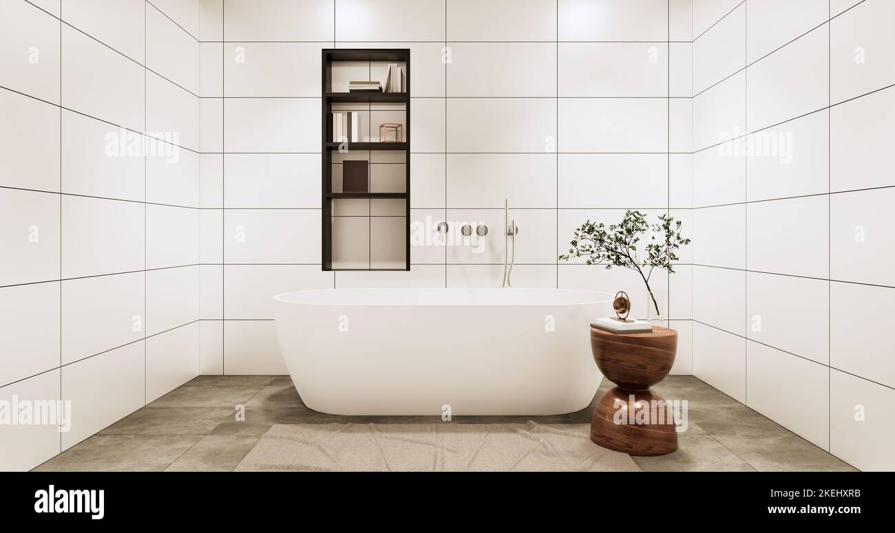 Granite Tiles white and black wall design Toilet, room modern style. 3D ...