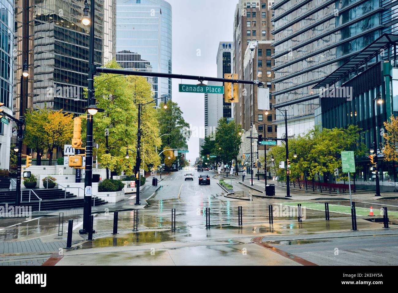 Downtown Vancouver's intersection Stock Photo - Alamy