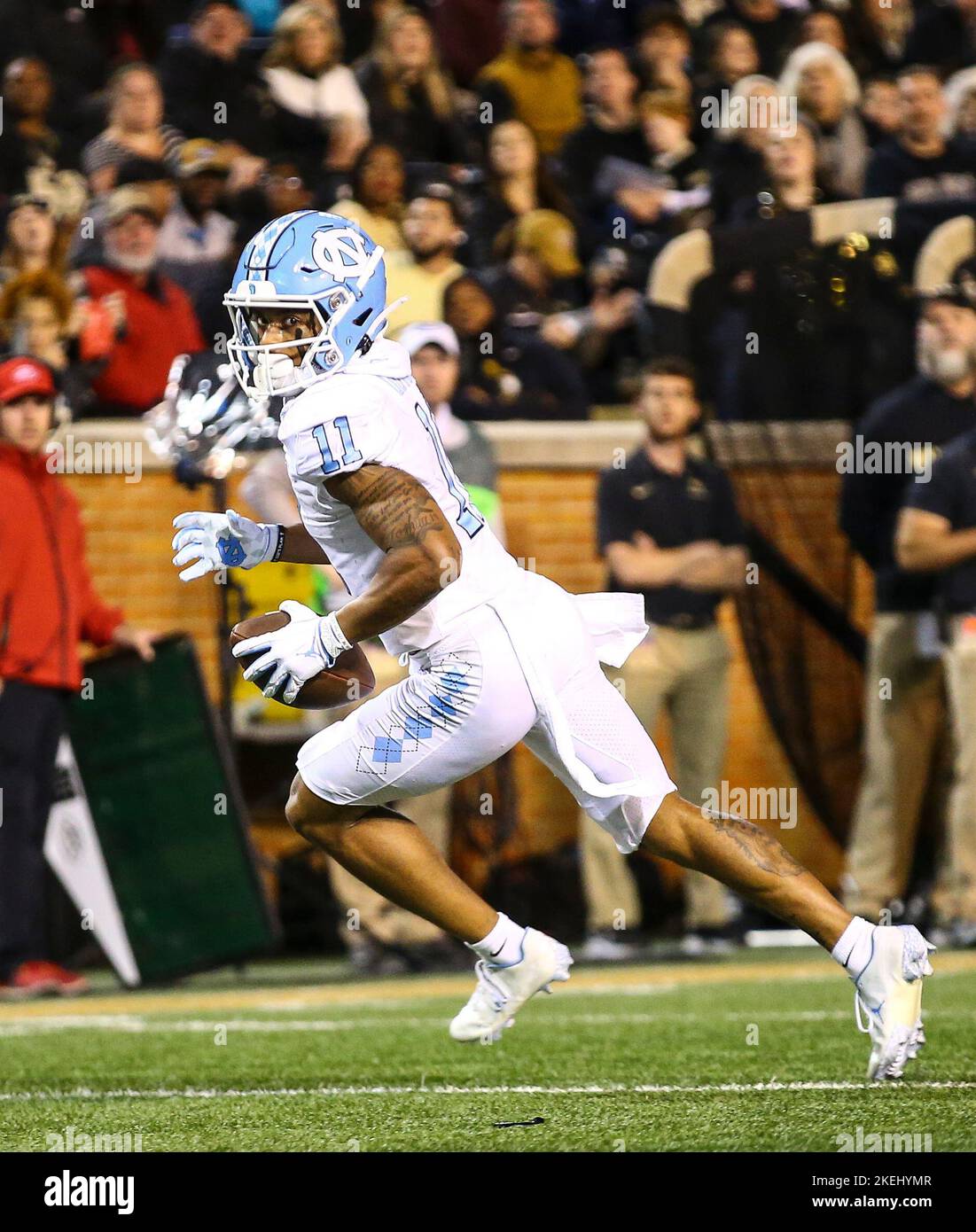 November 12, 2022: North Carolina junior Josh Downs (11) runs in for ...