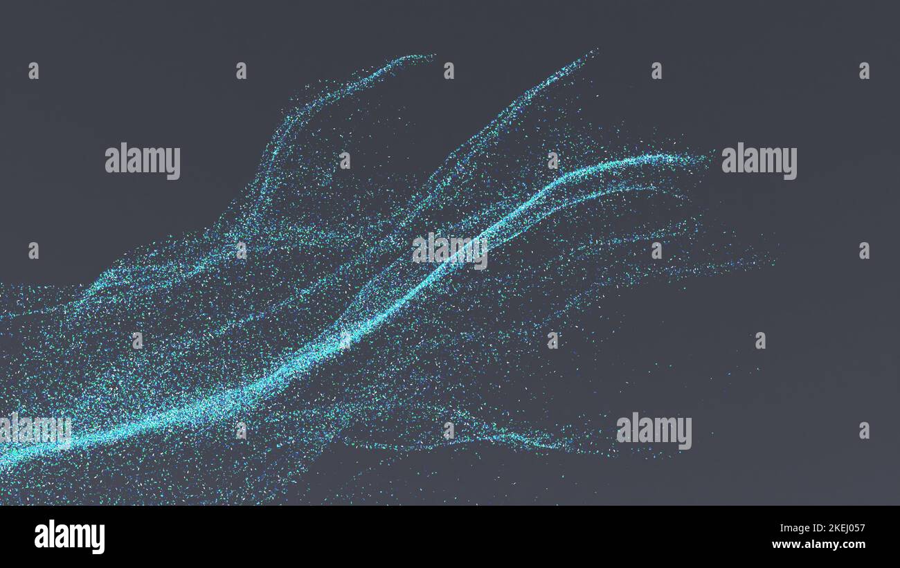 3D rendering of turbulent trails of dust particles Stock Photo - Alamy