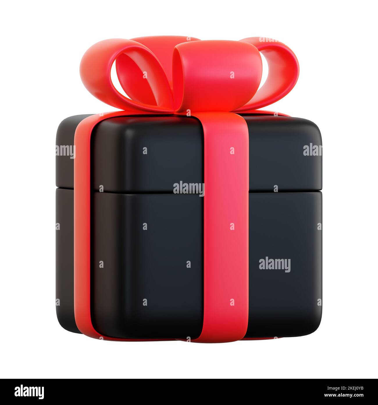 Realistic black gift box with red ribbon bow. Concept of abstract ...