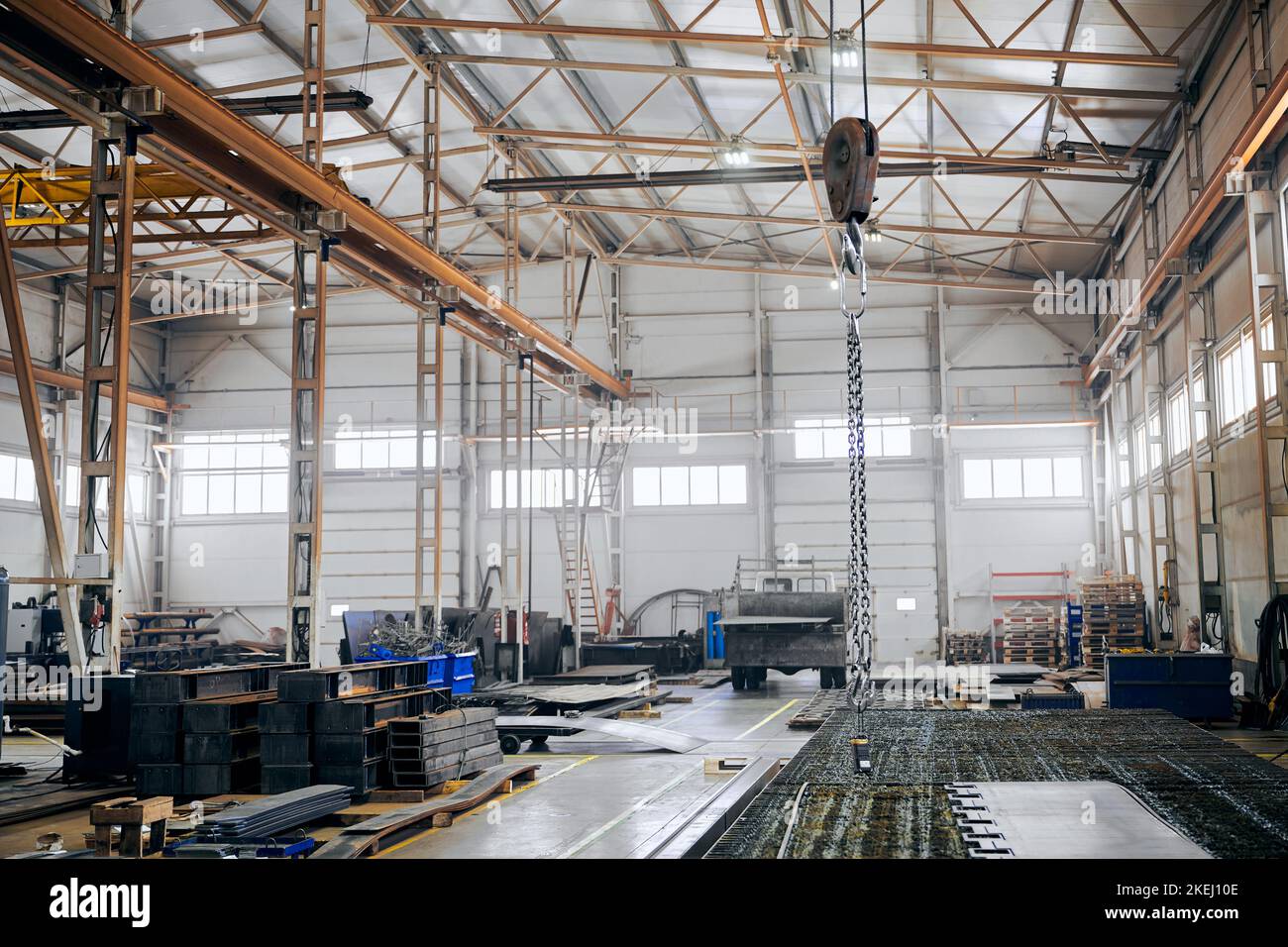Metal sheets processing workshop with modern equipment Stock Photo - Alamy