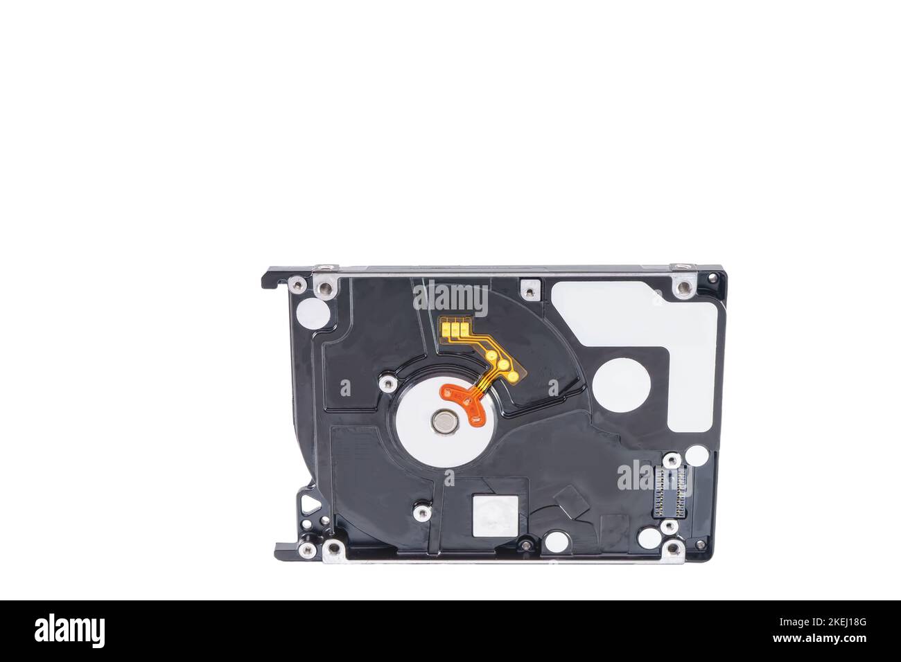 A Hard disk drive removable case for repair isolated on a white ...