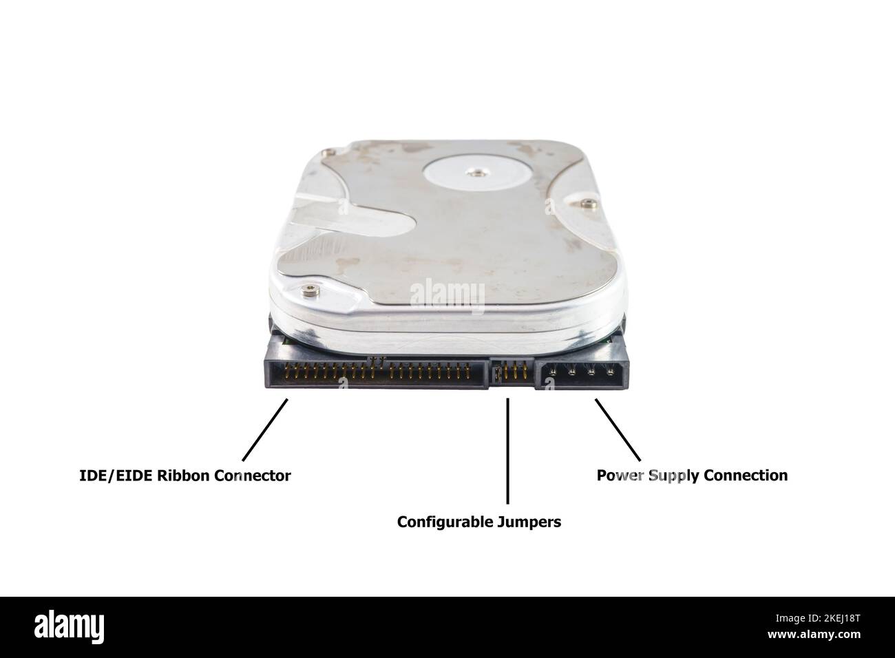 A Hard disk drive removable case for repair isolated on a white ...