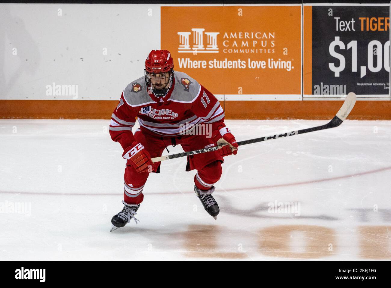 November 12, 2022: Sacred Heart Pioneers defenseman Aidan Connolly (17 ...