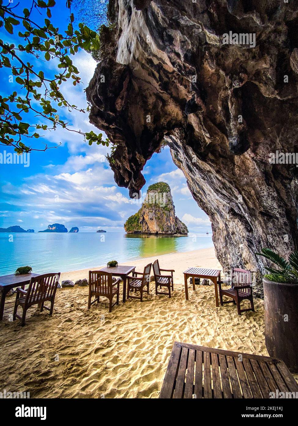 Aerial View Of Railay And Phra Nang Cave Beach In Krabi Thailand Stock Aerial View Of Railay And Phra Nang Cave Beach In Krabi Thailand Stock