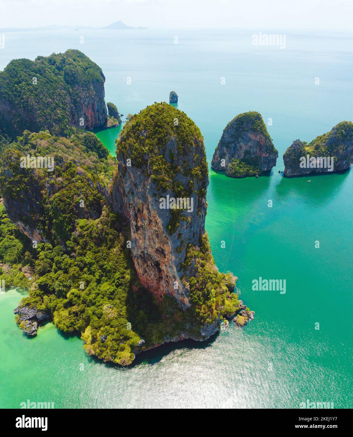 Aerial view of Railay and Phra nang Cave Beach in Krabi, Thailand Stock ...