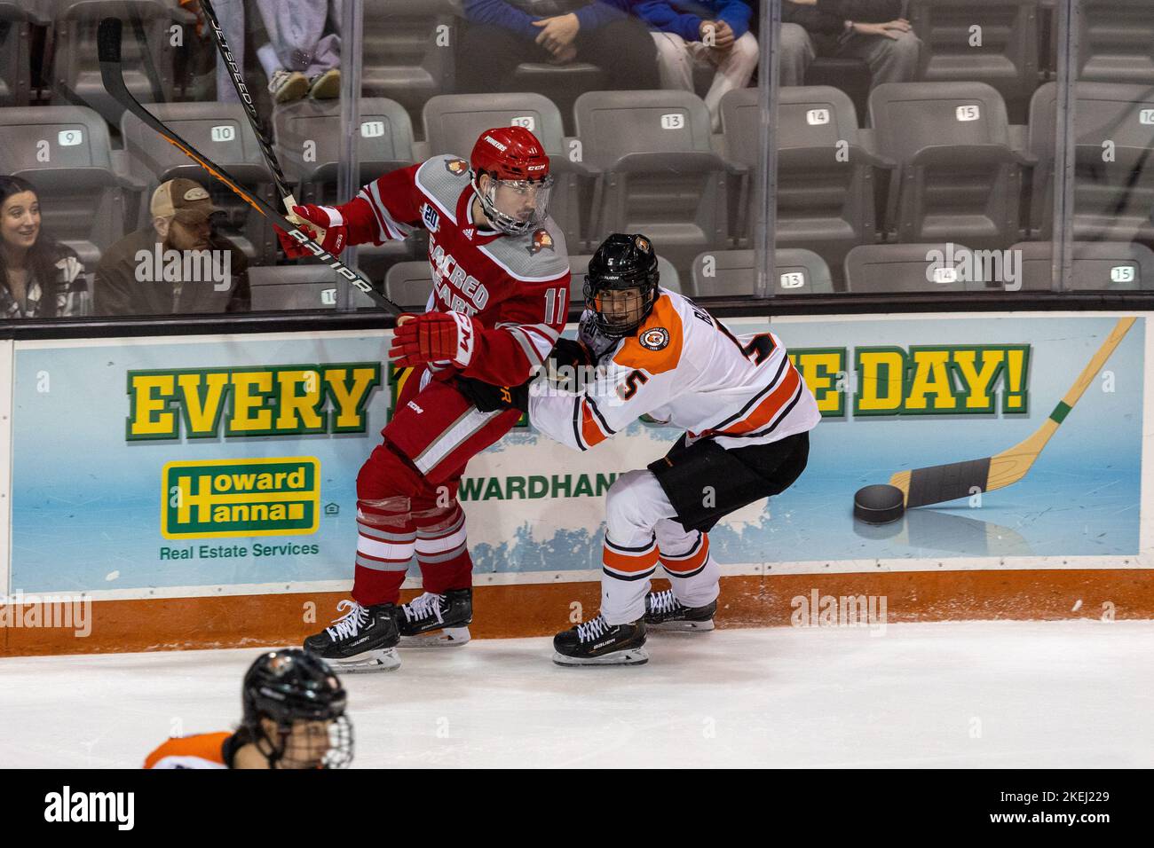 November 12, 2022: RIT Tigers defenseman Gustov Blom (5) and Sacred ...