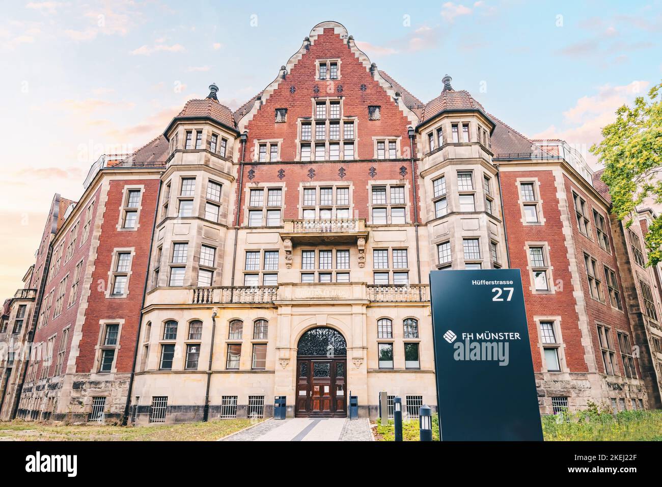 25 July 2022, Munster, Germany: Main campus entrance of the Famous ...