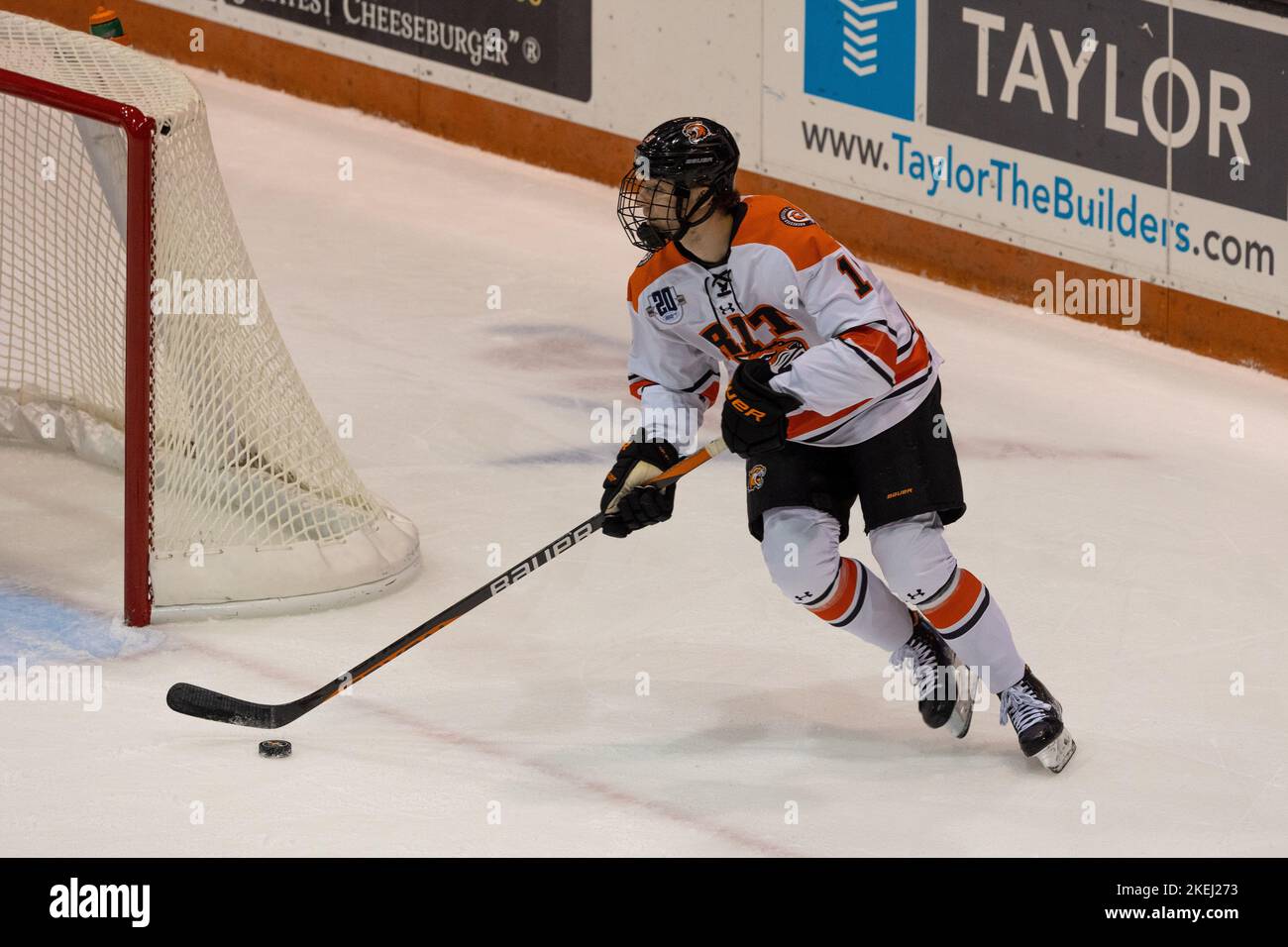 November 12, 2022: RIT Tigers defenseman Matt Kellenberger (19) skates ...