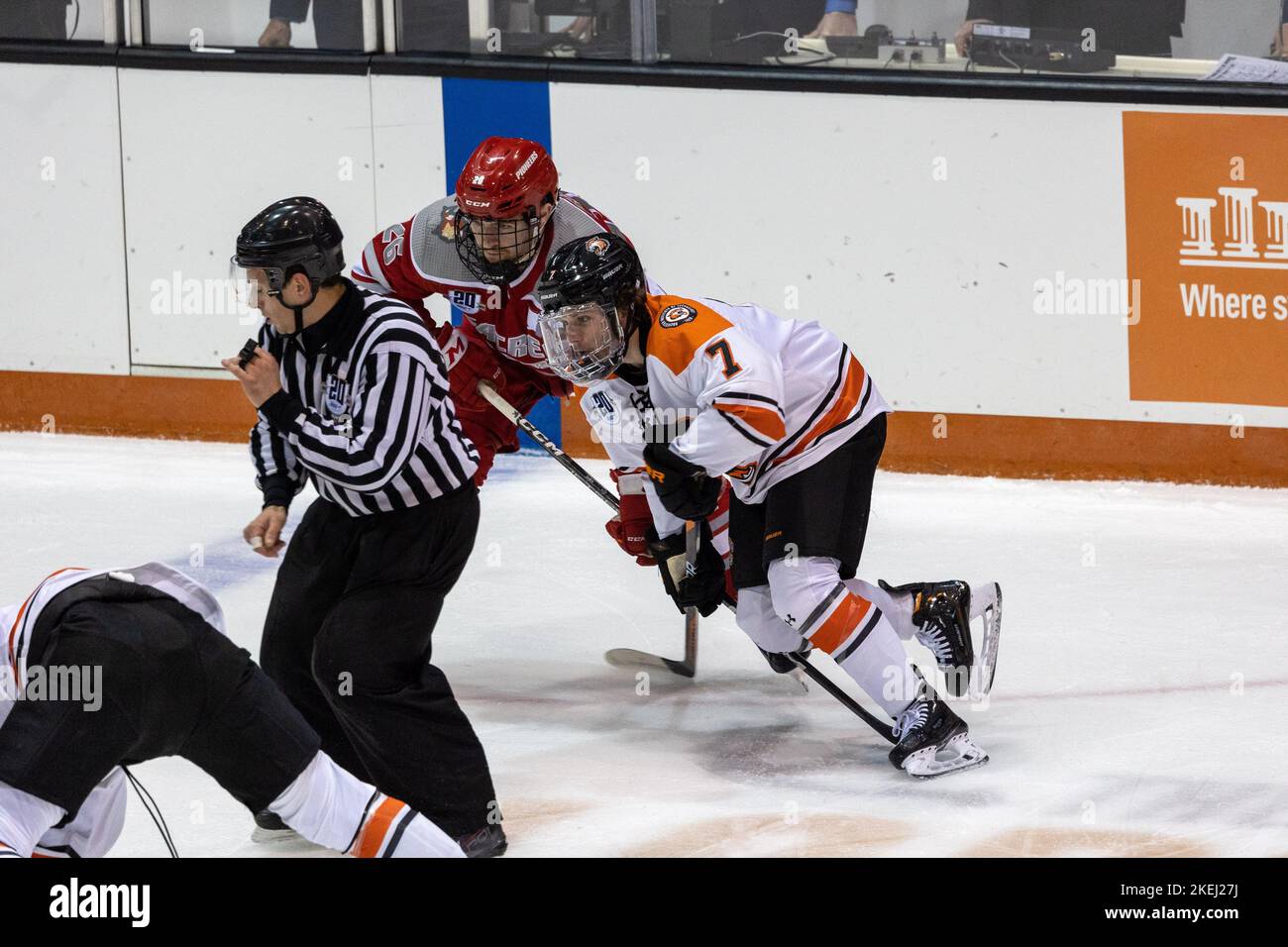 November 12, 2022: RIT Tigers forward Tanner Andrew (7) and Sacred ...