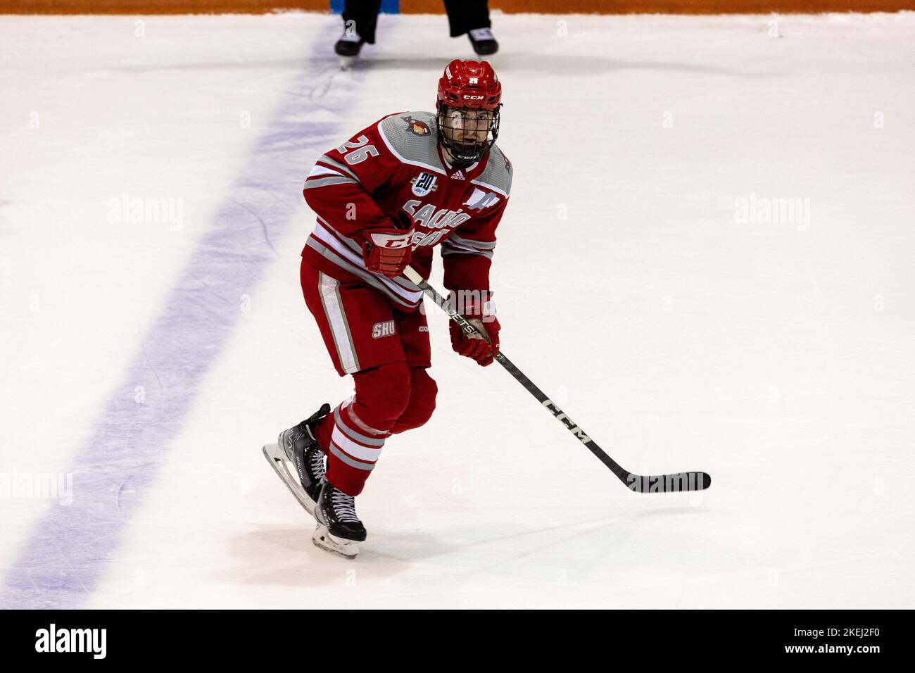 November 12, 2022: Sacred Heart Pioneers forward Neil Shea (26) skates ...