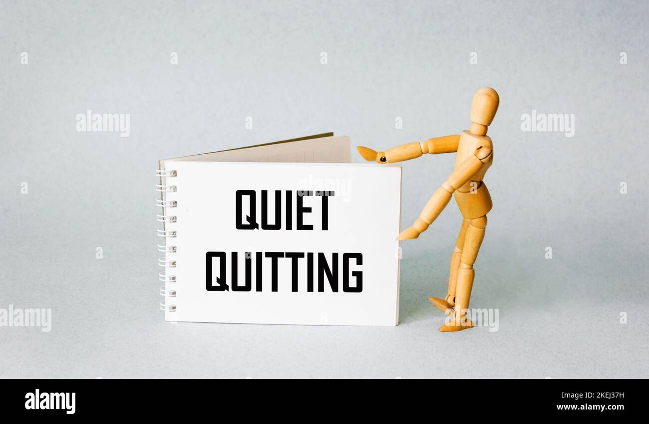 Quiet quitting symbol. Silent care concept words on notepad. Light ...