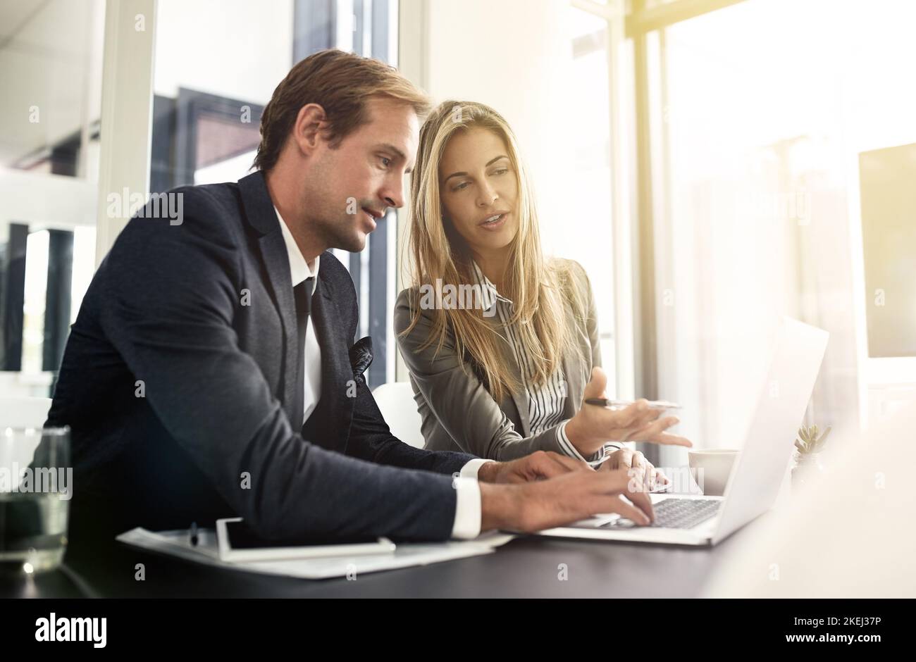 Plotting the course of their business. a two executives working ...