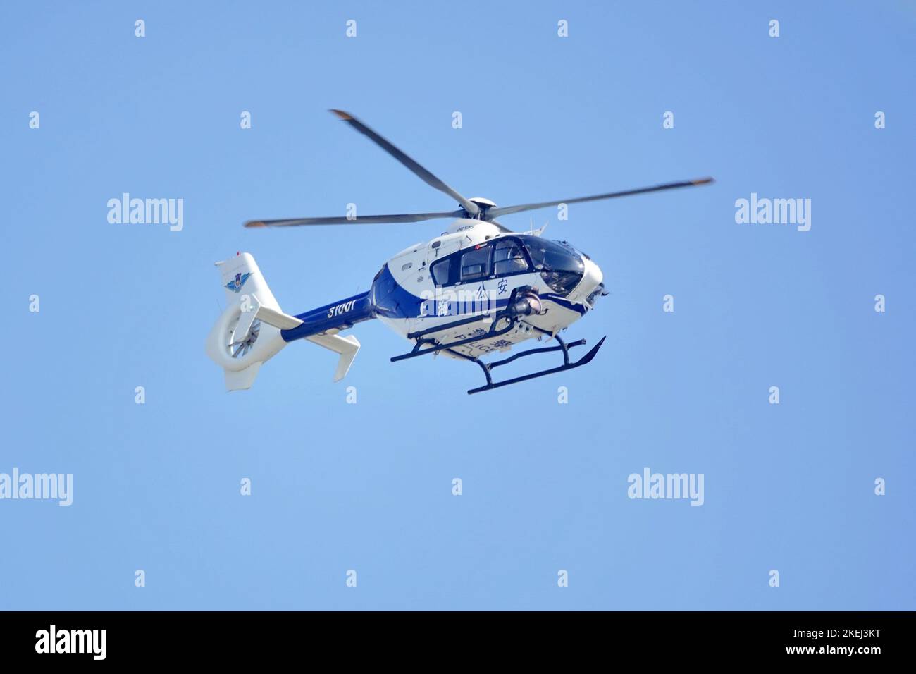 SHANGHAI, CHINA - NOVEMBER 7, 2022 - An EC135 police helicopter of the ...