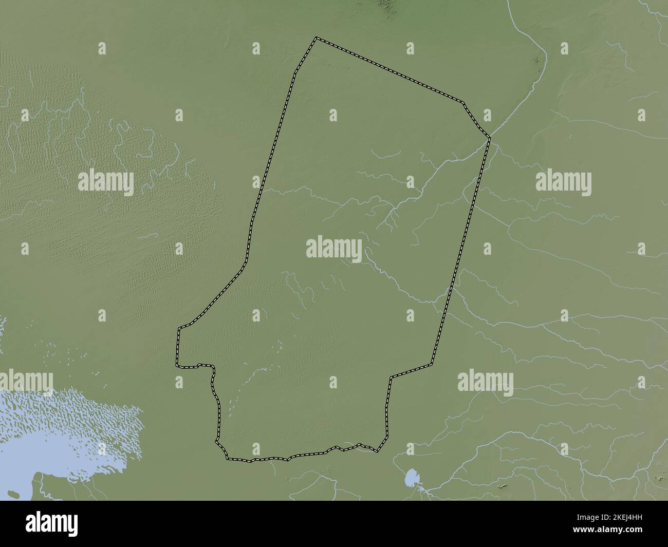 Barh el Ghazel, region of Chad. Elevation map colored in wiki style ...