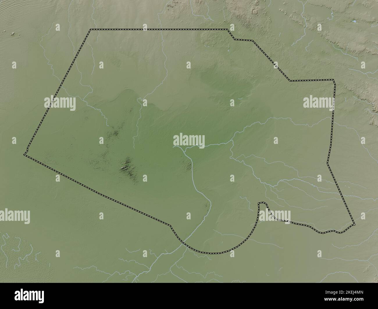 Borkou, region of Chad. Elevation map colored in wiki style with lakes ...