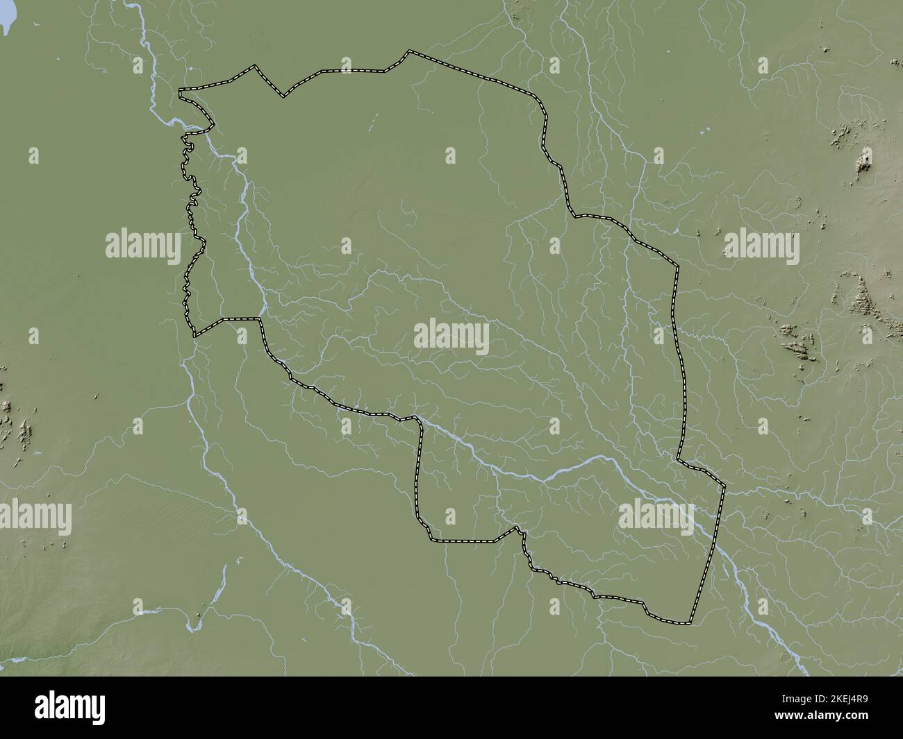Chari-Baguirmi, region of Chad. Elevation map colored in wiki style ...