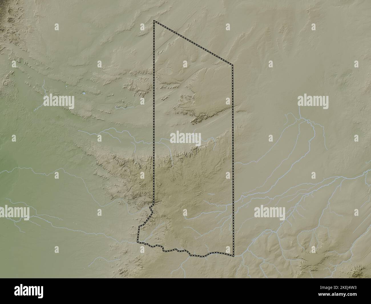 Ennedi Est, region of Chad. Elevation map colored in wiki style with ...