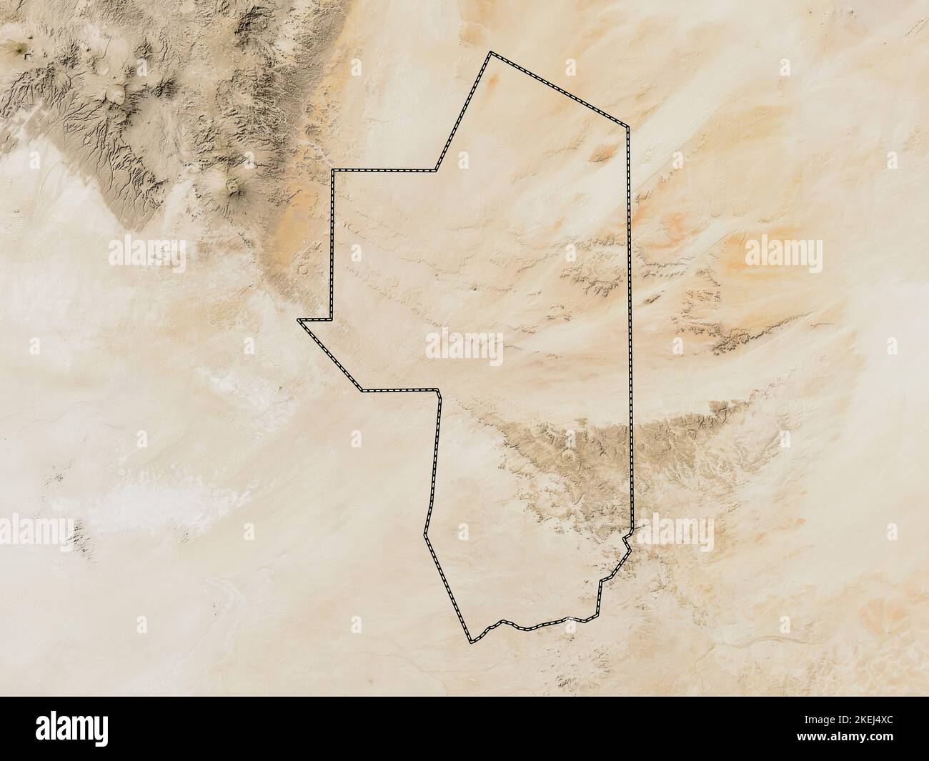 Ennedi Ouest, region of Chad. Low resolution satellite map Stock Photo ...