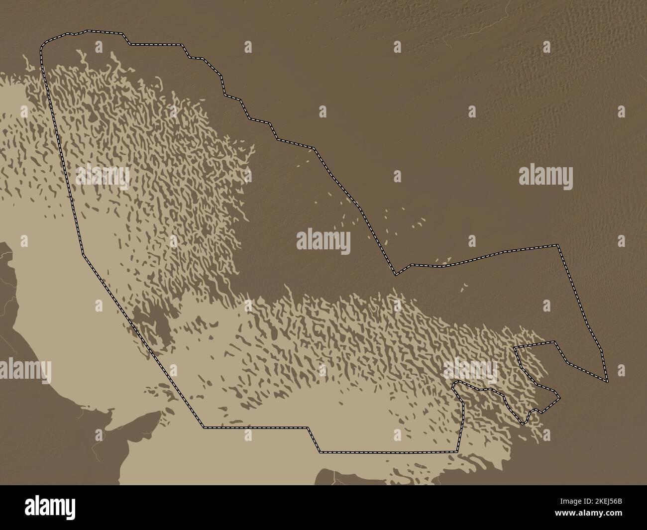 Lac, region of Chad. Elevation map colored in sepia tones with lakes ...
