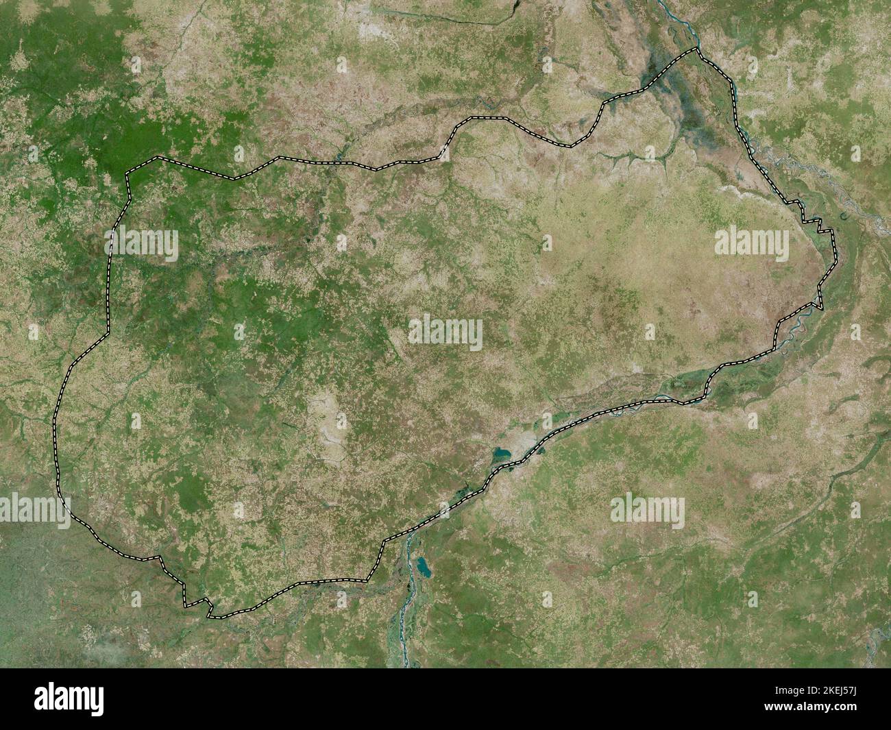 Logone Occidental, region of Chad. High resolution satellite map Stock ...