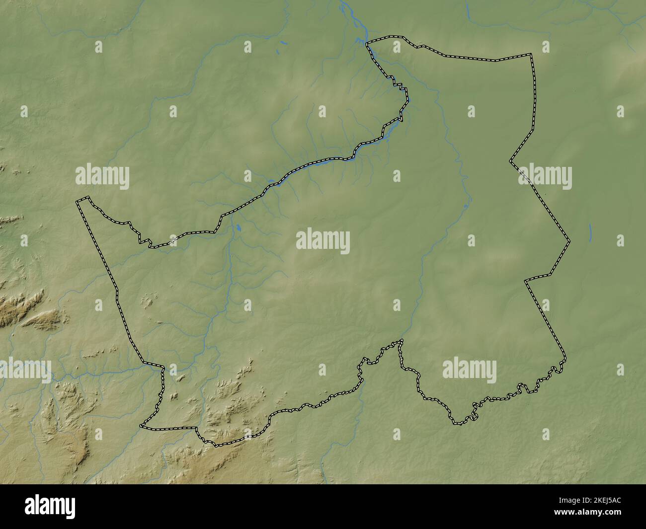 Logone Oriental, region of Chad. Colored elevation map with lakes and rivers Stock Photo - Alamy