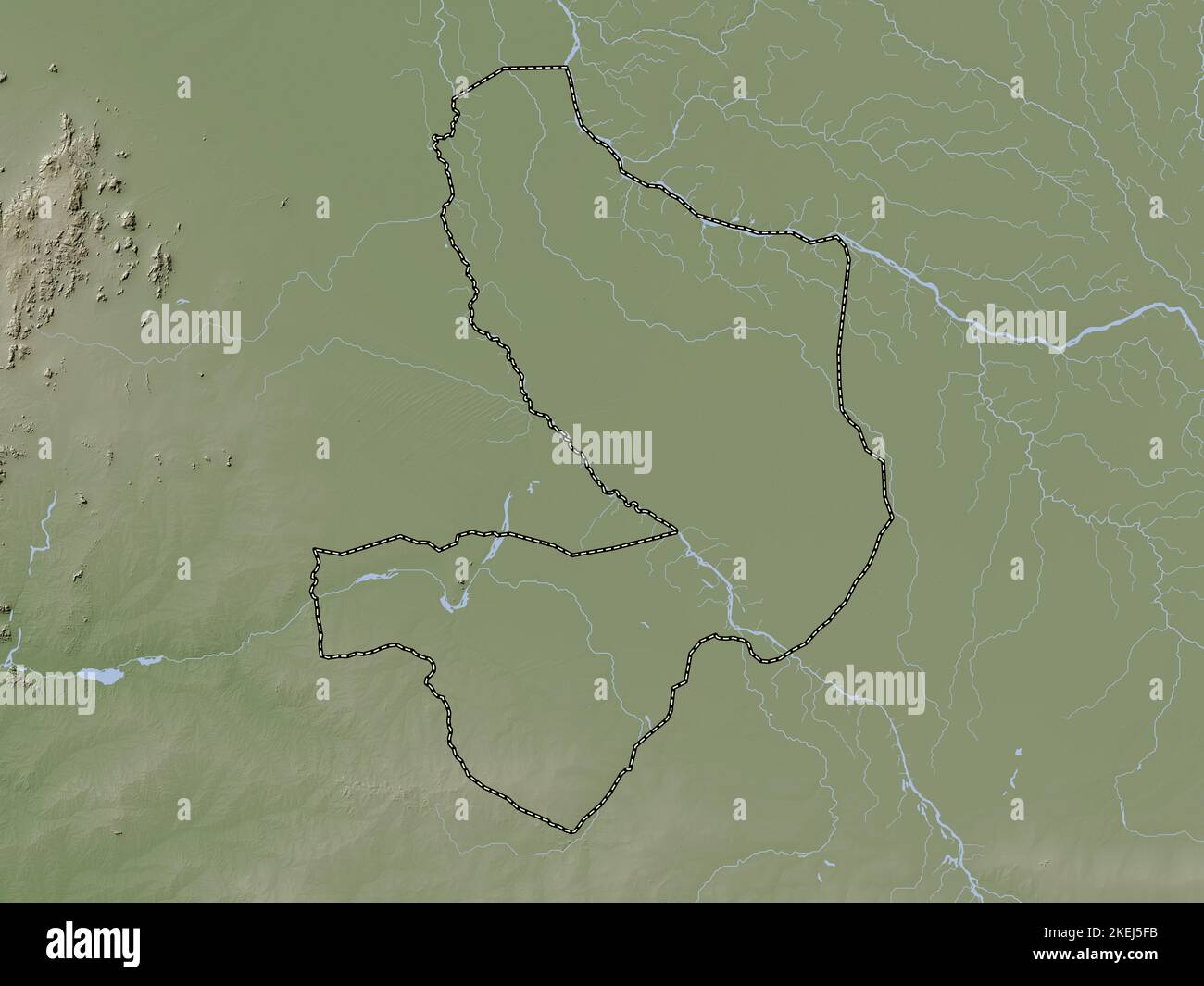 Mayo-Kebbi Est, region of Chad. Elevation map colored in wiki style ...