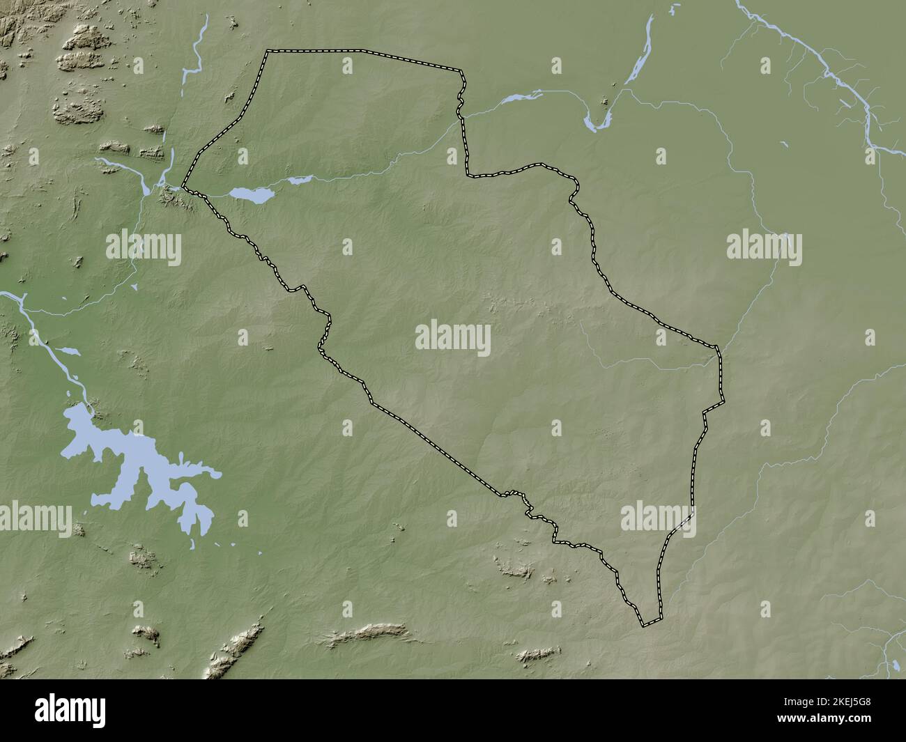 Mayo-Kebbi Ouest, region of Chad. Elevation map colored in wiki style ...