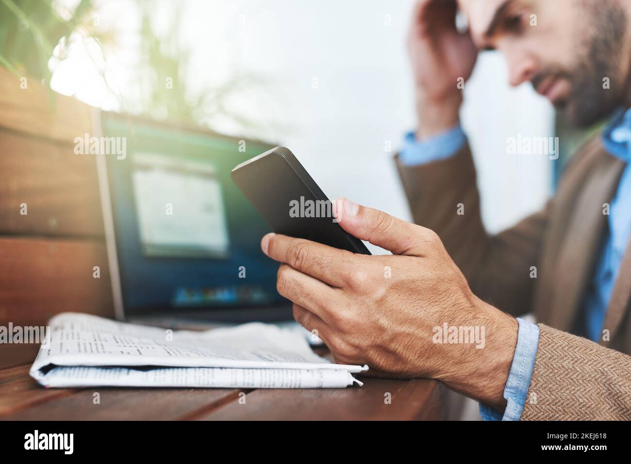 Waiting for that all important confirmation text. Closeup shot of an ...