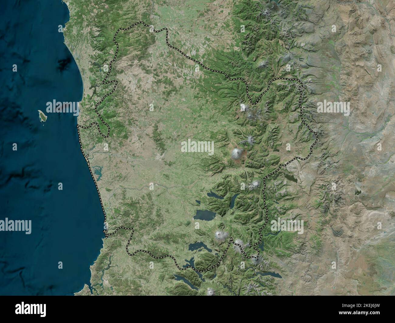 Araucania, region of Chile. High resolution satellite map Stock Photo - Alamy