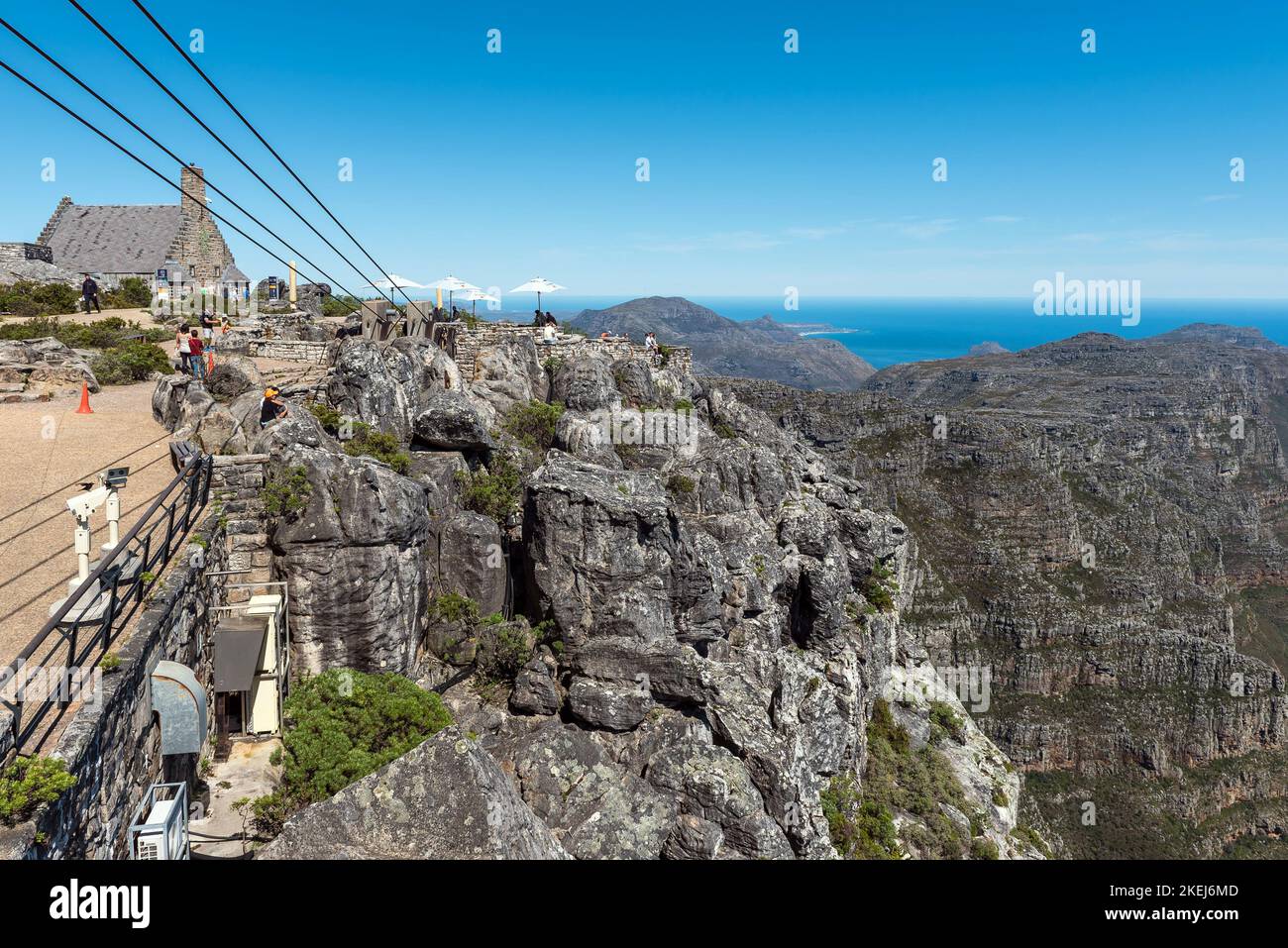 Cape Town, South Africa - Sep 14, 2022: View from the cableway building ...