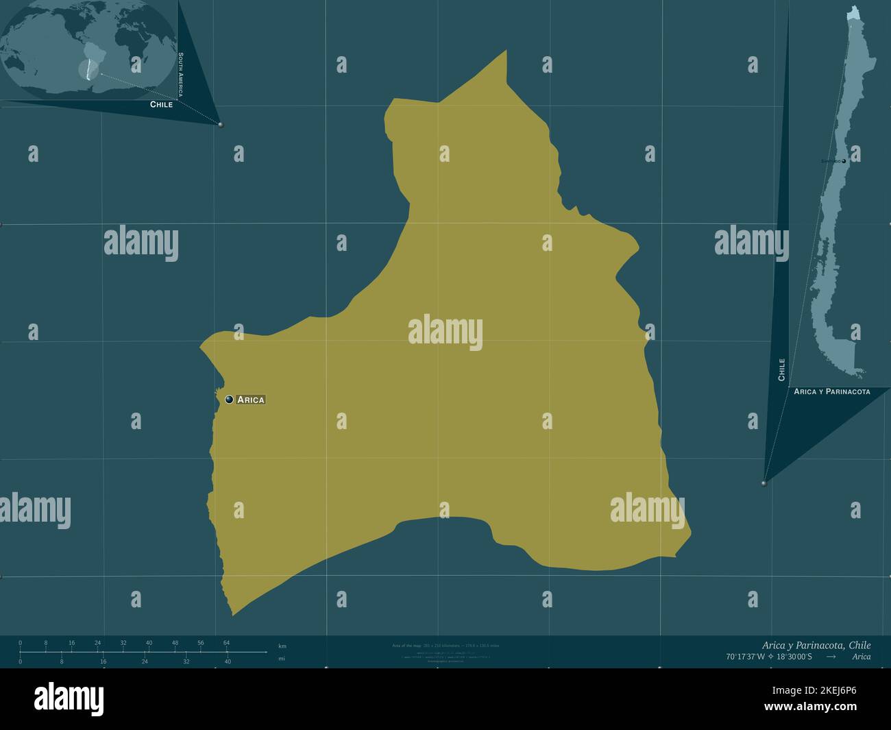Arica y parinacota outline map hi-res stock photography and images - Alamy