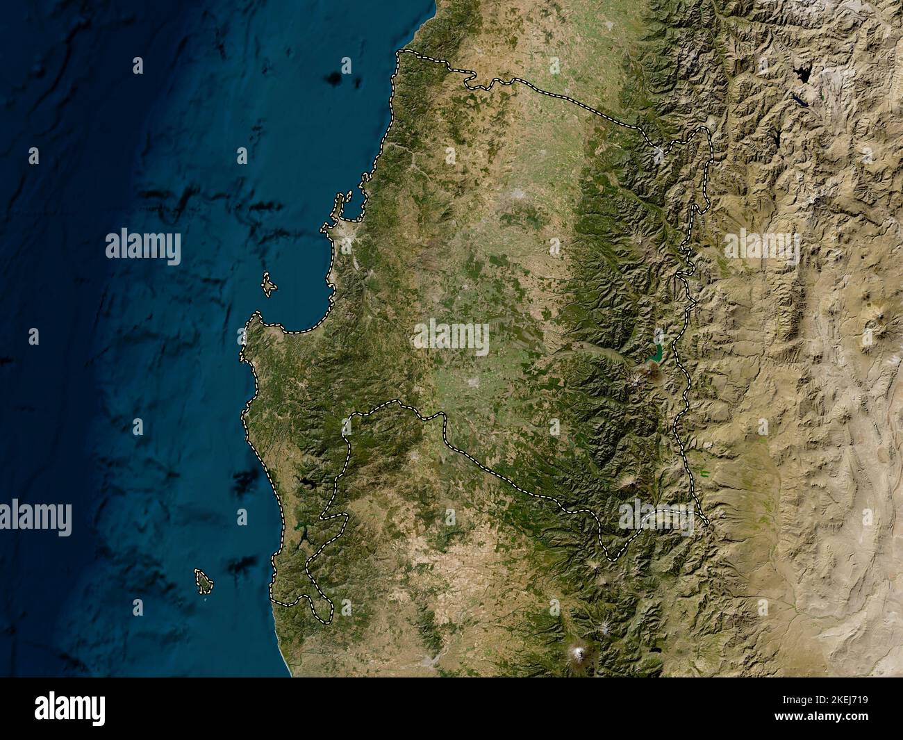Bio-Bio, region of Chile. Low resolution satellite map Stock Photo - Alamy