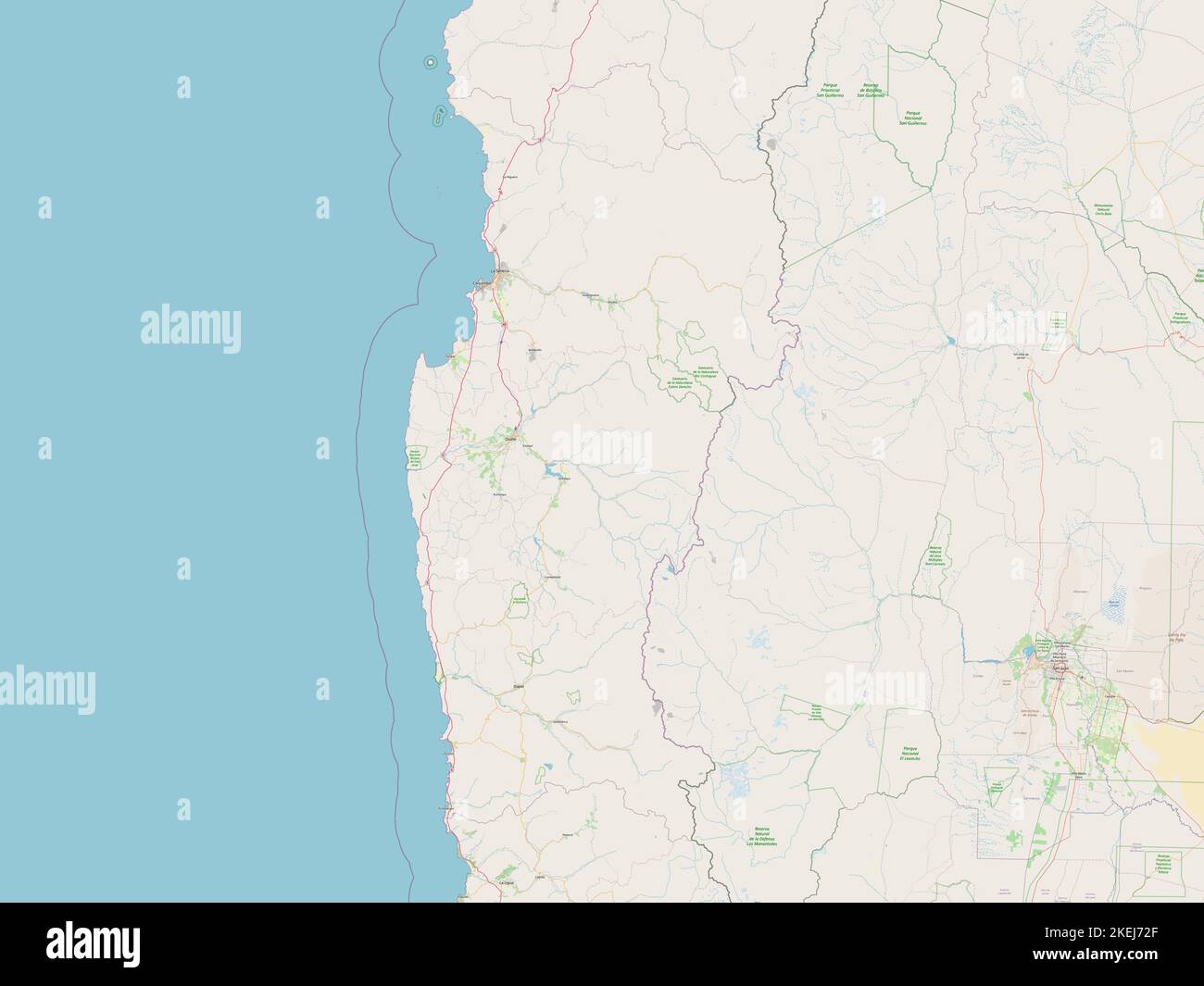 Coquimbo, region of Chile. Open Street Map Stock Photo - Alamy