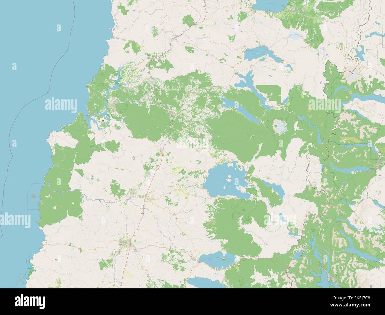 Los Rios, region of Chile. Open Street Map Stock Photo - Alamy