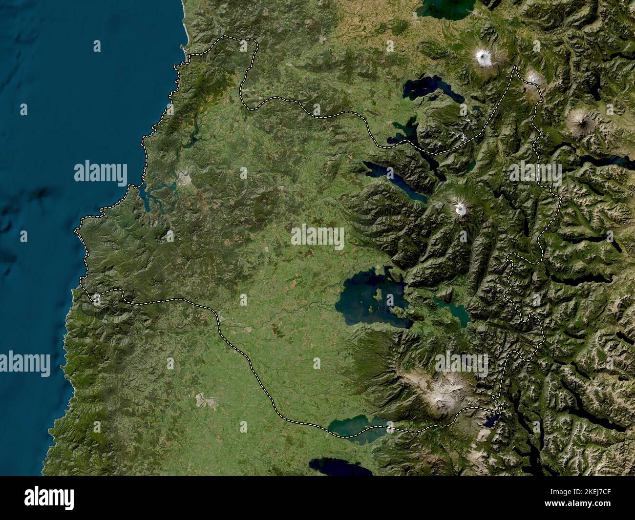 Los Rios, region of Chile. Low resolution satellite map Stock Photo - Alamy