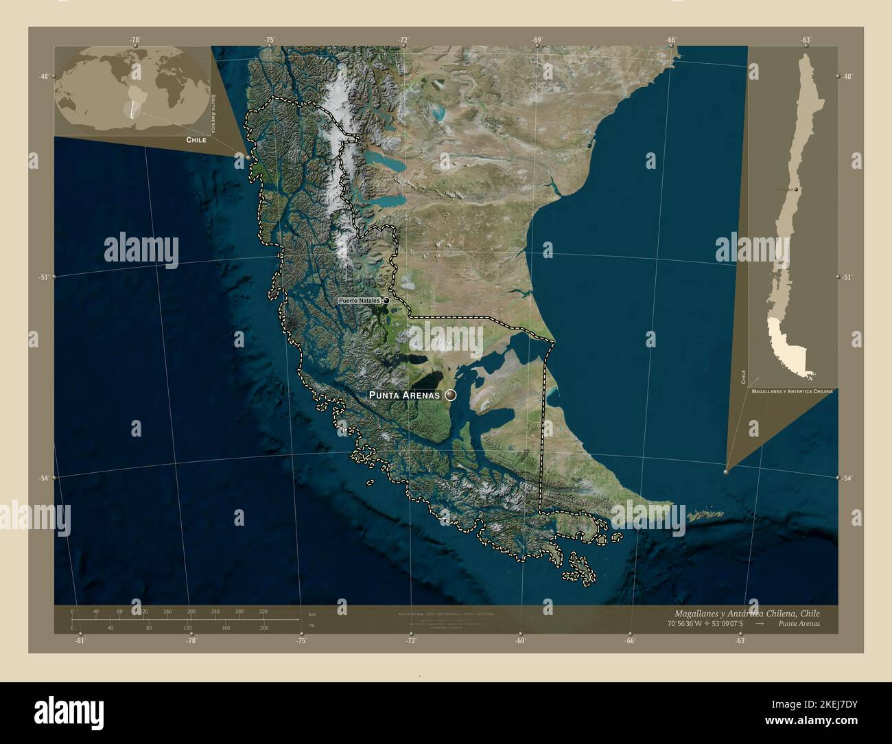 Magallanes y Antartica Chilena, region of Chile. High resolution ...