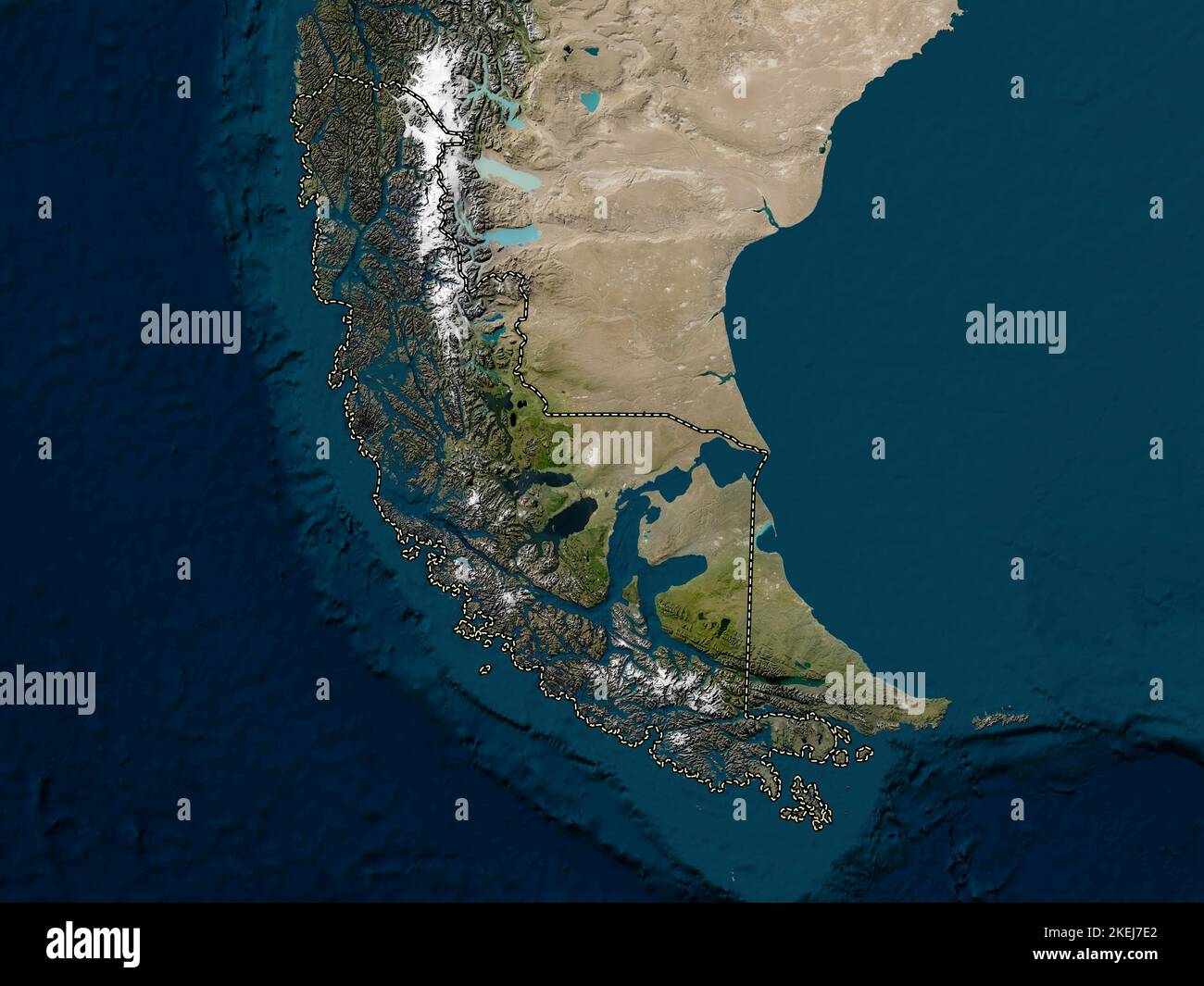Magallanes y Antartica Chilena, region of Chile. Low resolution ...
