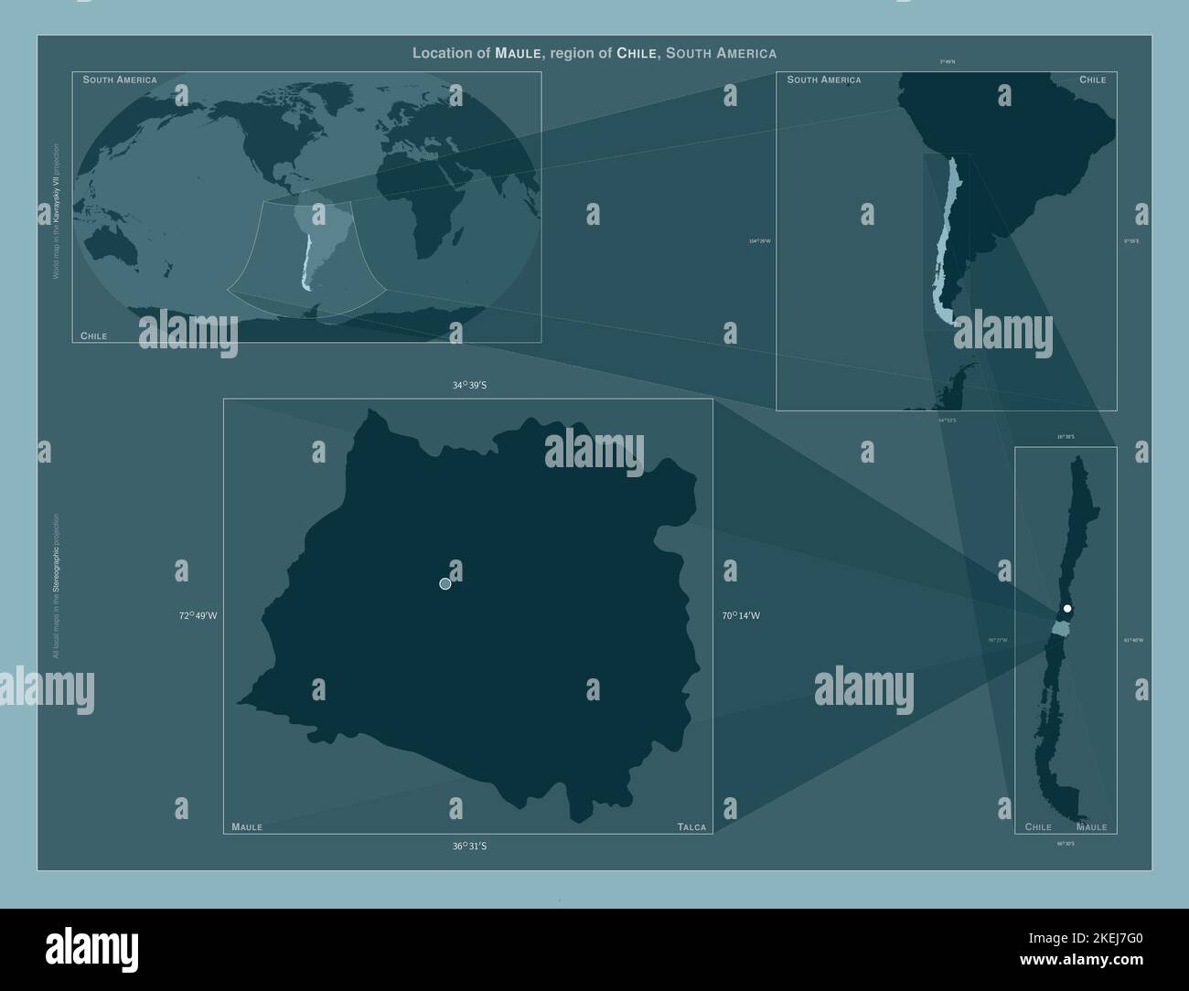 Maule chile map geography hi-res stock photography and images - Alamy