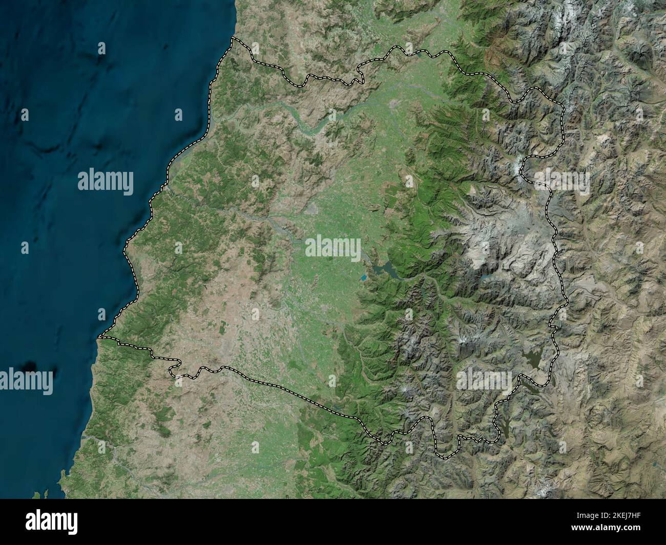 Maule, region of Chile. High resolution satellite map Stock Photo - Alamy