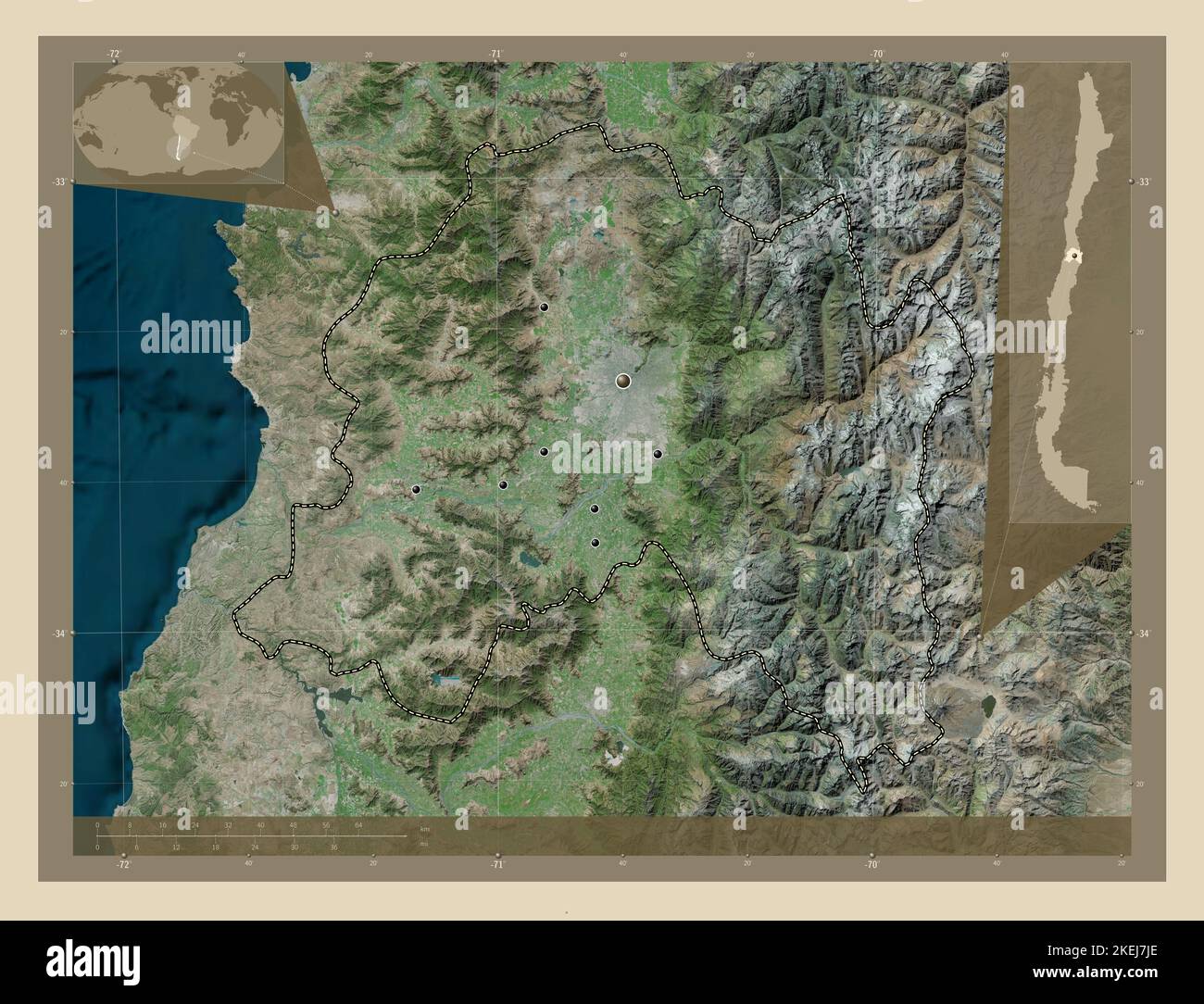 Region Metropolitana de Santiago, region of Chile. High resolution ...