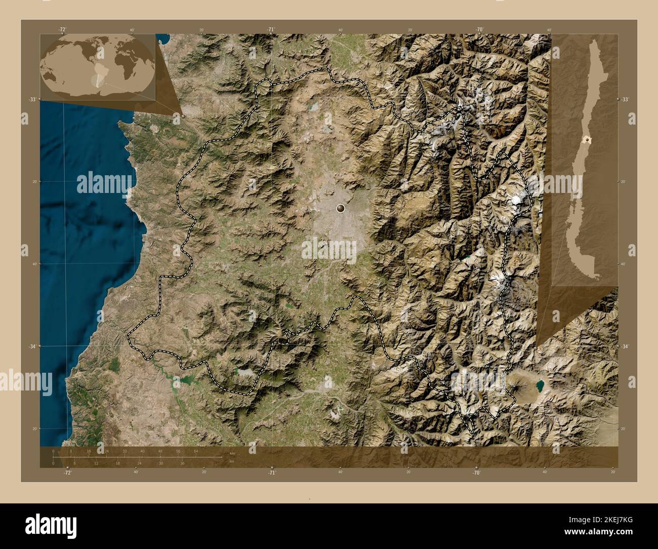Region Metropolitana de Santiago, region of Chile. Low resolution ...