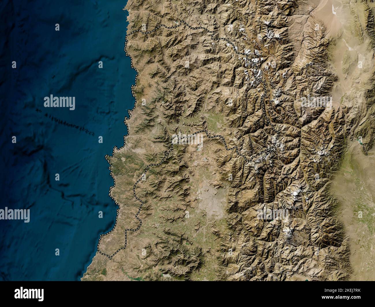 Valparaiso, region of Chile. Low resolution satellite map Stock Photo ...