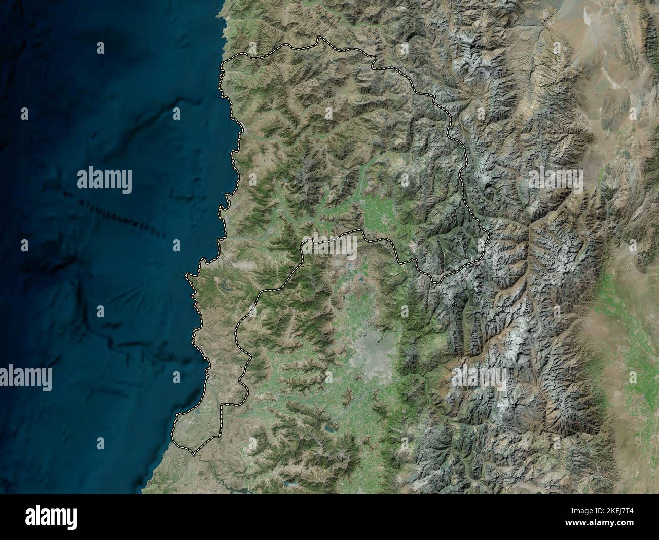 Valparaiso, region of Chile. High resolution satellite map Stock Photo ...