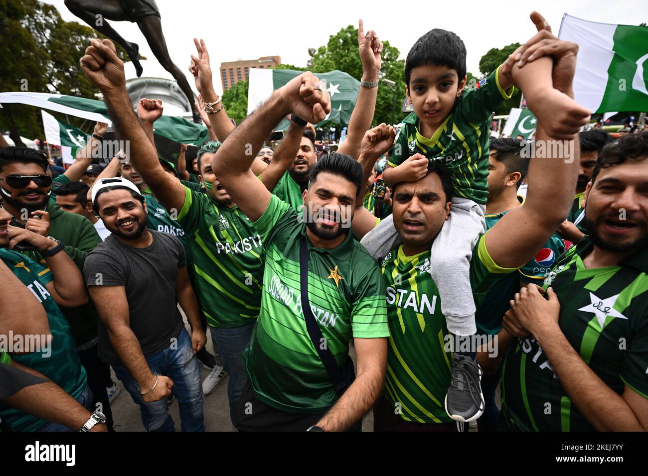 Pakistan fans ahead of the T20 World Cup Final match at the Melbourne ...