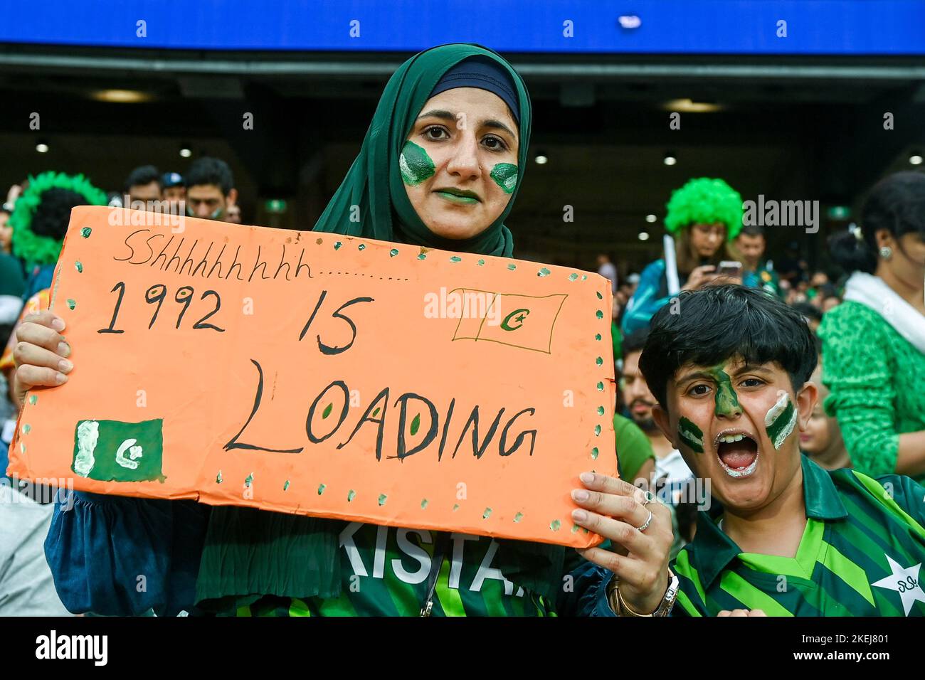 Melbourne, Australia. 13th Nov, 2022. Pakistan Fan prior to the ICC Men ...