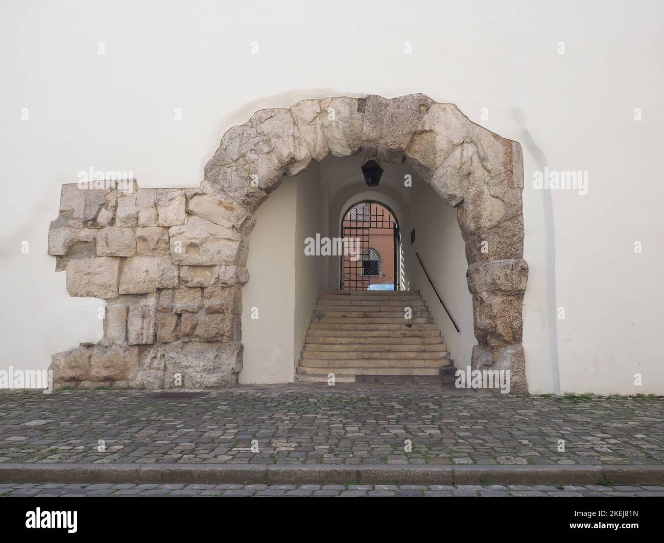 Porta Praetoria ancient Roman gate circa 2nd century AD in Regensburg ...