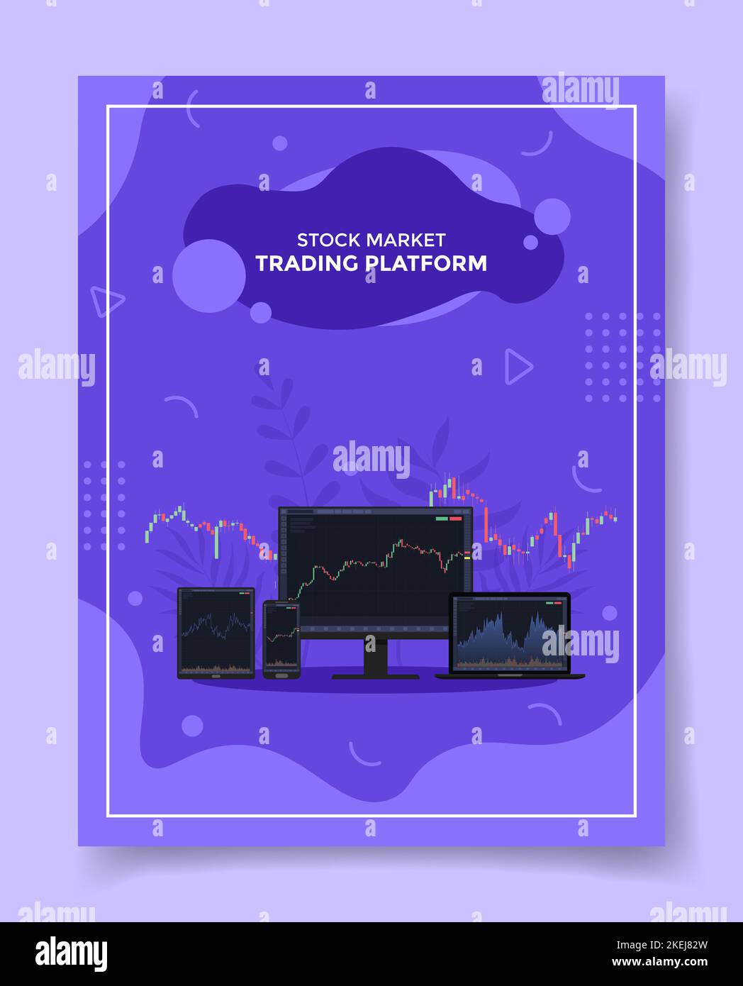 online stock trading platform concept for template of banners, flyer ...